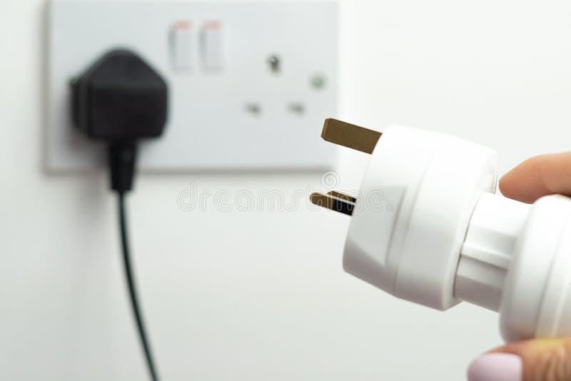 Close Up of English Socket in the Wall Stock Photo - Image of plug ...