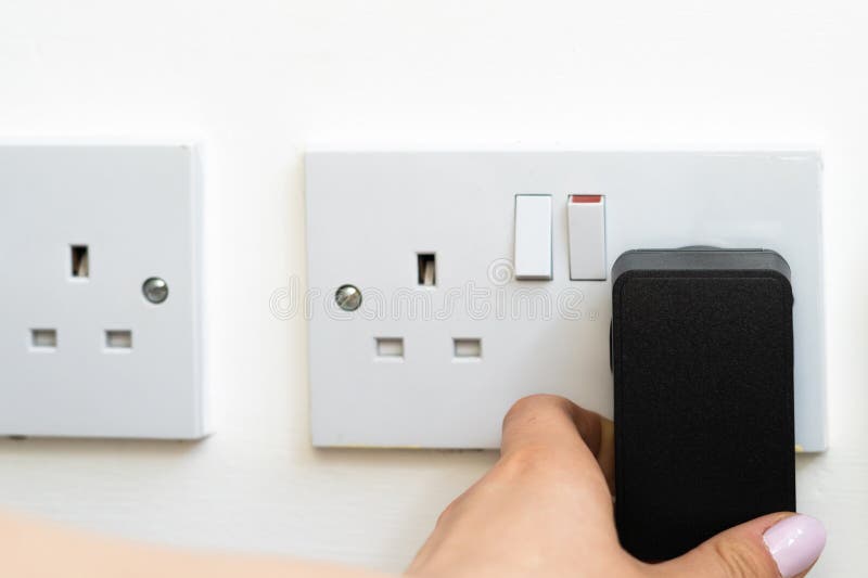 Close Up of English Socket in the Wall Stock Photo - Image of energy ...