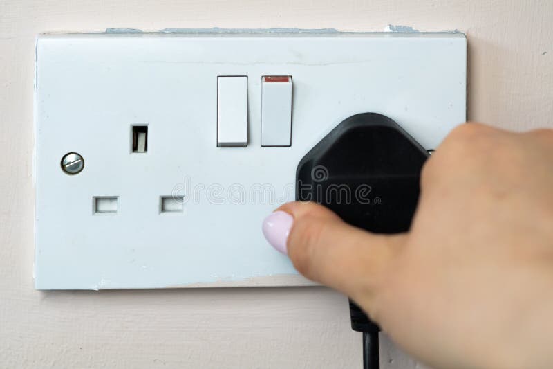 Close Up of English Socket in the Wall Stock Photo - Image of europe ...