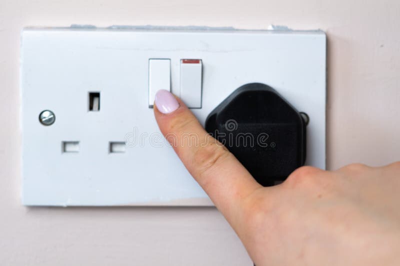 Close Up of English Socket in the Wall Stock Image - Image of equipment ...