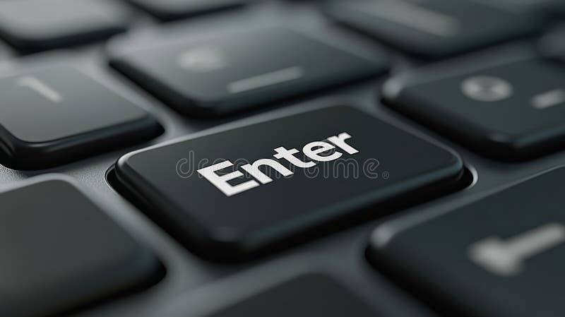 Close-up of Enter Key on Black Computer Keyboard. Stock Image - Image ...