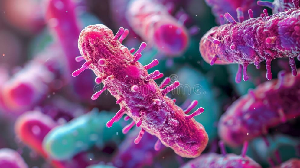 Close-up of Enterobacter Cloacae Bacteria Under Microscope AI Generated ...