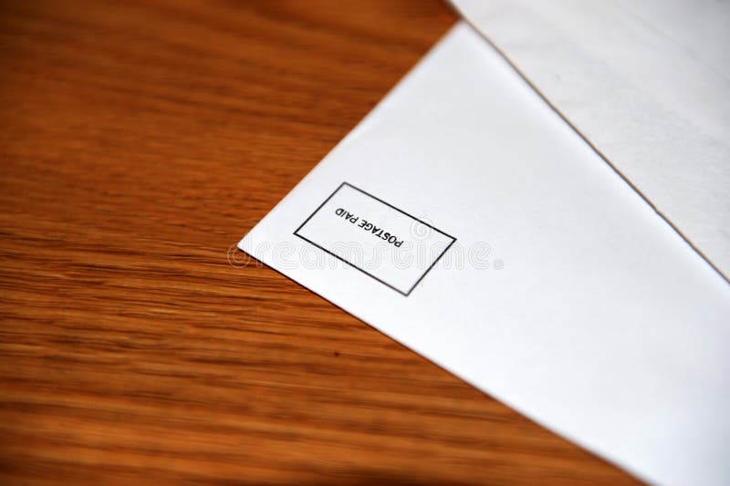 Close Up on Envelope on the Table Stock Photo - Image of paper, message ...