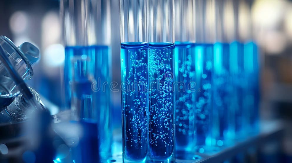 Close-up of Enzyme Purification Process Using Chromatography in ...