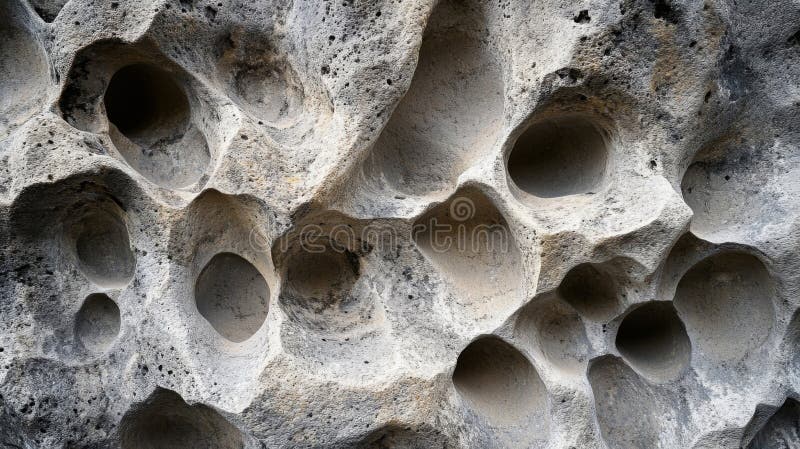 Close-up of Eroded Stone with Numerous Rounded Cavities Stock ...