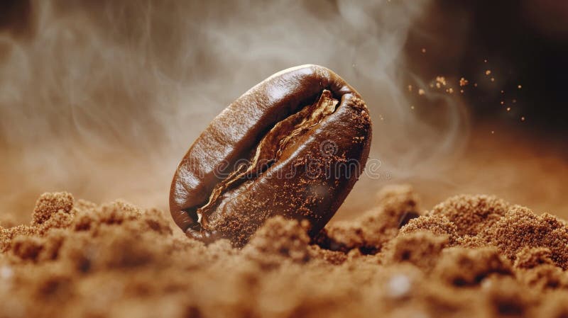Close-up of Espresso Bean with a Smoke Effect Stock Photo - Image of ...