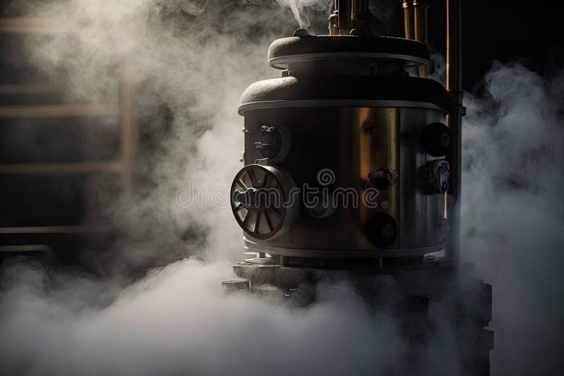 Close-up of Evaporator, with Steam Rising from Boiling Sap Stock ...