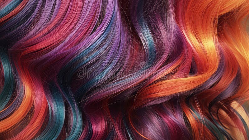 Close Up of Ever Changing Hair Color Patterns Stock Illustration ...