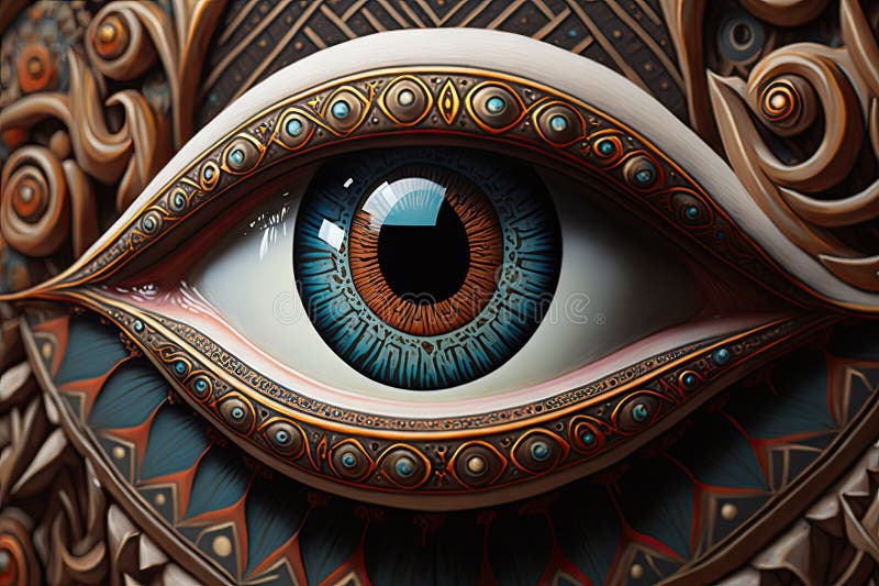 Close-up of Evil Eye, with Intricate Pattern and Colors Highlighted ...