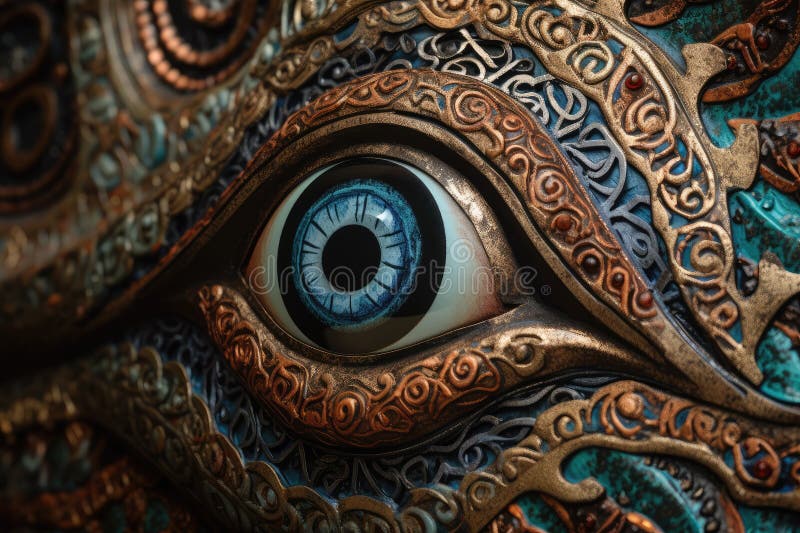 Close-up of Evil Eye, with Intricate Patterns and Colors Visible Stock ...
