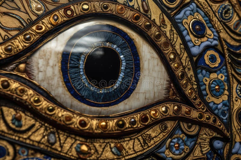 Close-up of Evil Eye, with Intricate Patterns and Details Visible Stock ...