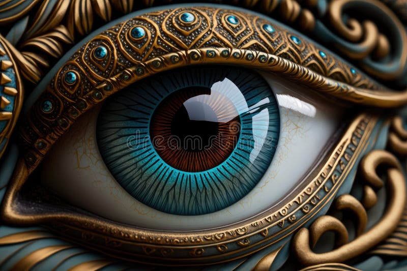 Close-up of Evil Eye, with Intricate Patterns Visible Stock ...