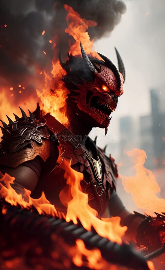 Evil Monster in the Hell , AI Generated Stock Illustration ...