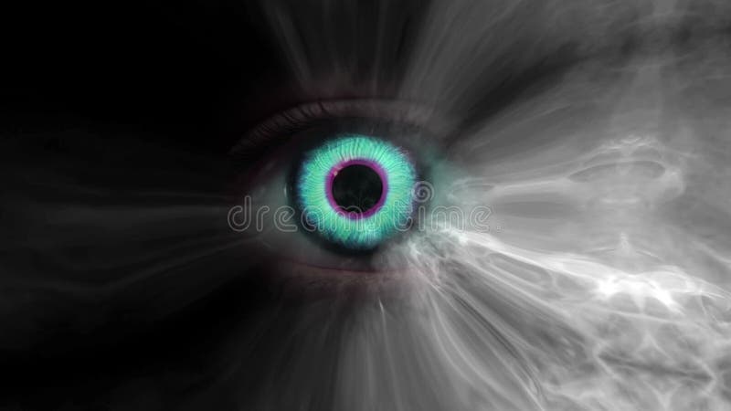 Close Up of Evil Scary Eye on Spooky Background Stock Footage - Video ...