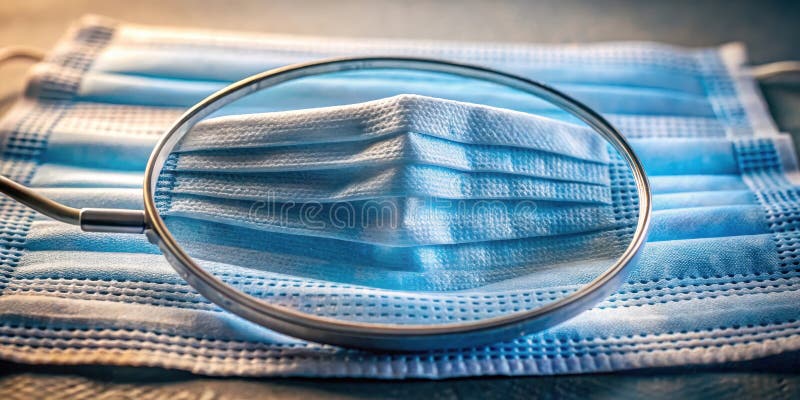 Close-up Examination of Protective Face Mask Texture Under ...