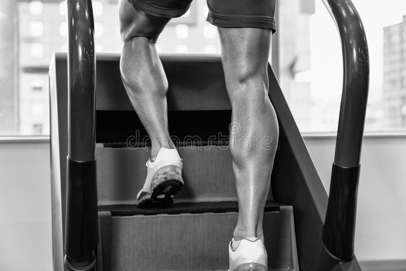 Close-up Exercising on a Stepper Stock Image - Image of bodybuilding ...