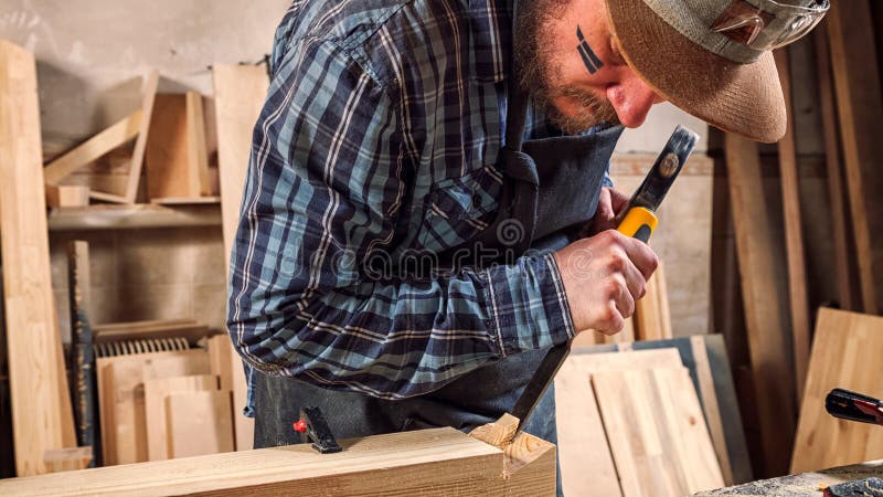 Experienced Carpenter Work with Wooden Stock Photo - Image of joiner ...
