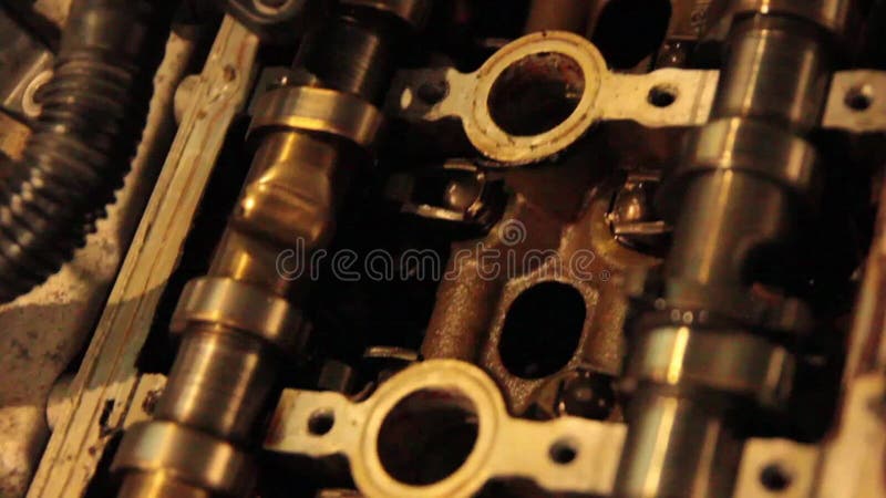 Close-up Exploded Car Engine in Garage Stock Footage - Video of ...