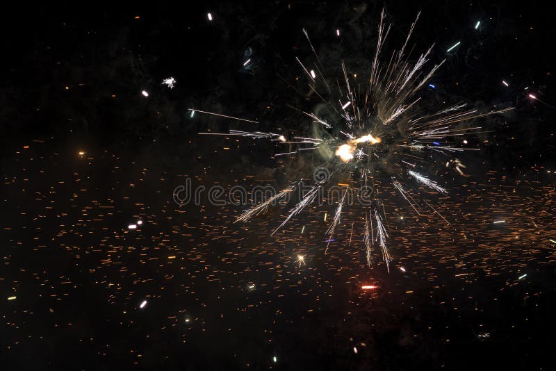 Exploding Fireworks stock photo. Image of glittering, brilliant - 1595522