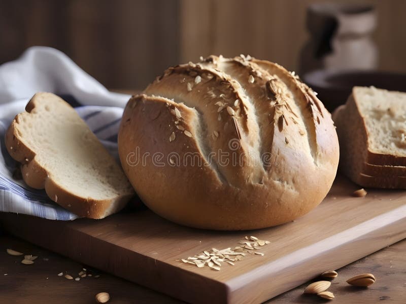 A Close-Up Exploration of Crunchy and Fragrant Bread Details Stock ...