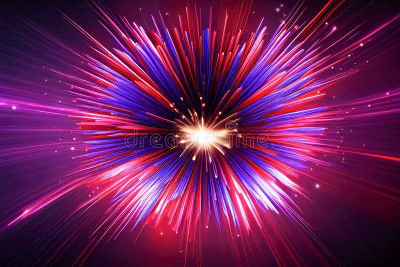 Close-up Explosion of Red and Blue Fireworks. Generative AI Stock Image ...