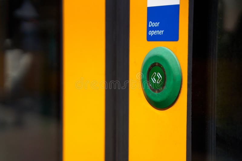 A Close-up of an External Button for Opening Doors in a Tram Stock ...