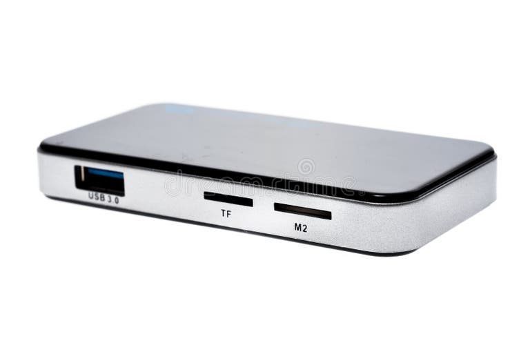 Close Up of External Generic USB 3.0 Card Reader Isolated Stock Photo ...