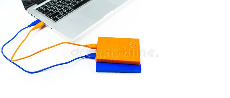 Close Up of External Hard Disk Drive for Connect To Laptop. HDD Stock ...