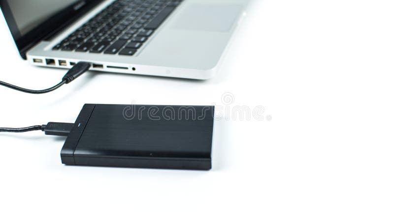 Close Up of External Hard Disk Drive for Connect To Laptop. HDD Stock ...