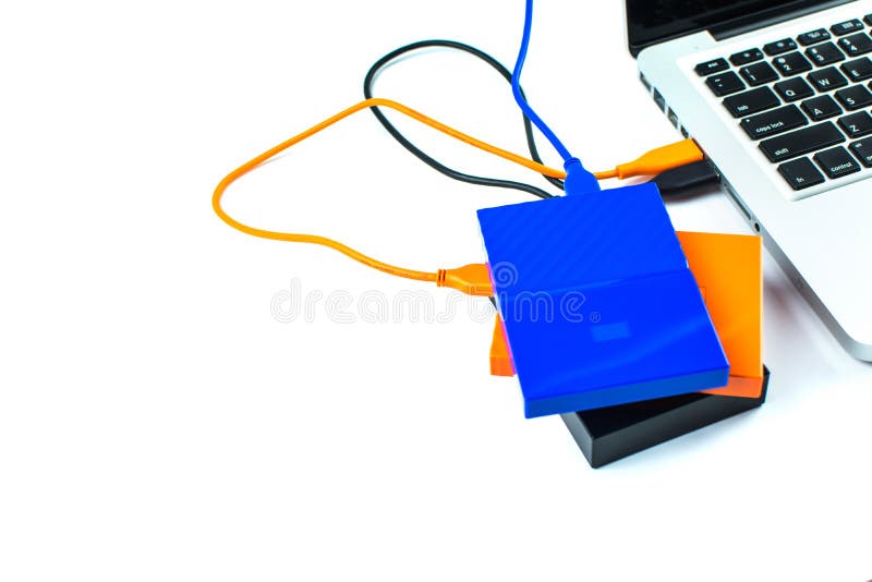Close Up of External Hard Disk Drive for Connect To Laptop. HDD Stock ...