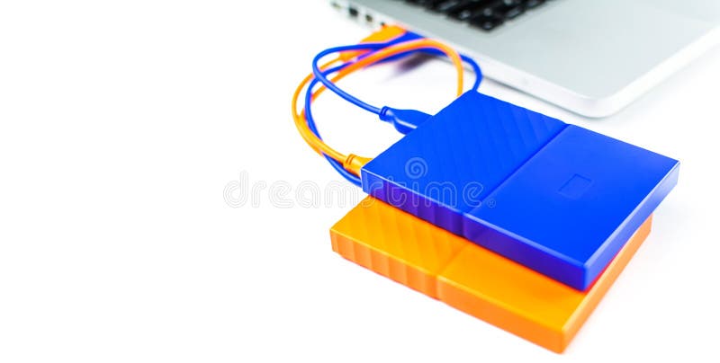 Close Up of External Hard Disk Drive for Connect To Laptop. HDD Stock ...