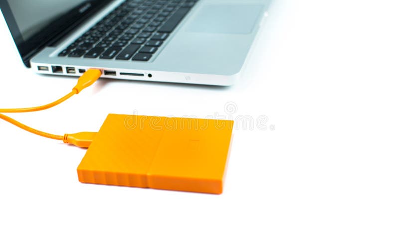 Close Up of External Hard Disk Drive for Connect To Laptop. HDD Stock ...