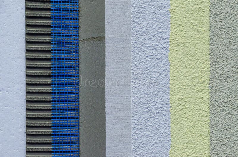 Close-up of External Wall Insulation Systems and Facade Cladding Stock ...