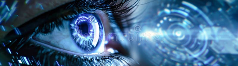 Close-up of an Eye with Advanced Vision Technology, Featuring a Digital ...