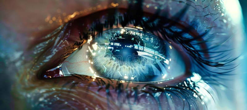 A Close-up of an Eye with Advanced Vision Technology, Showcasing a ...