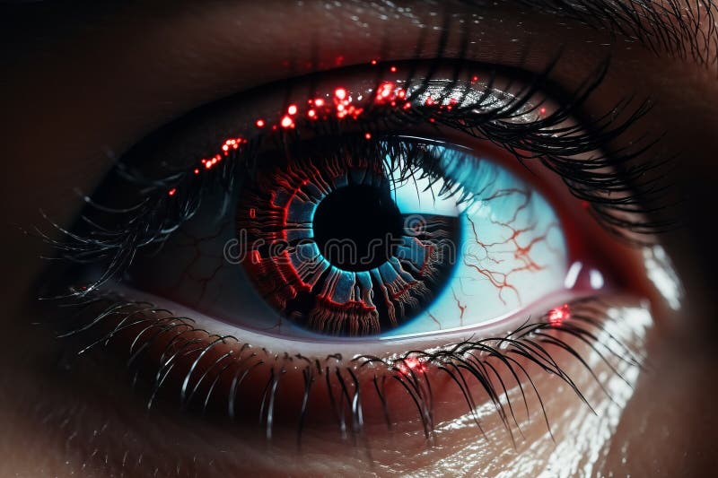 Close-up of an Eye with an Artificial Retina. Future Technologies for ...