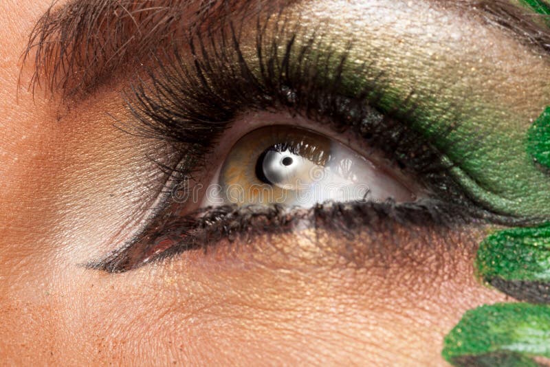 Close Up of an Eye with Artistic Make Up Stock Image - Image of colors ...
