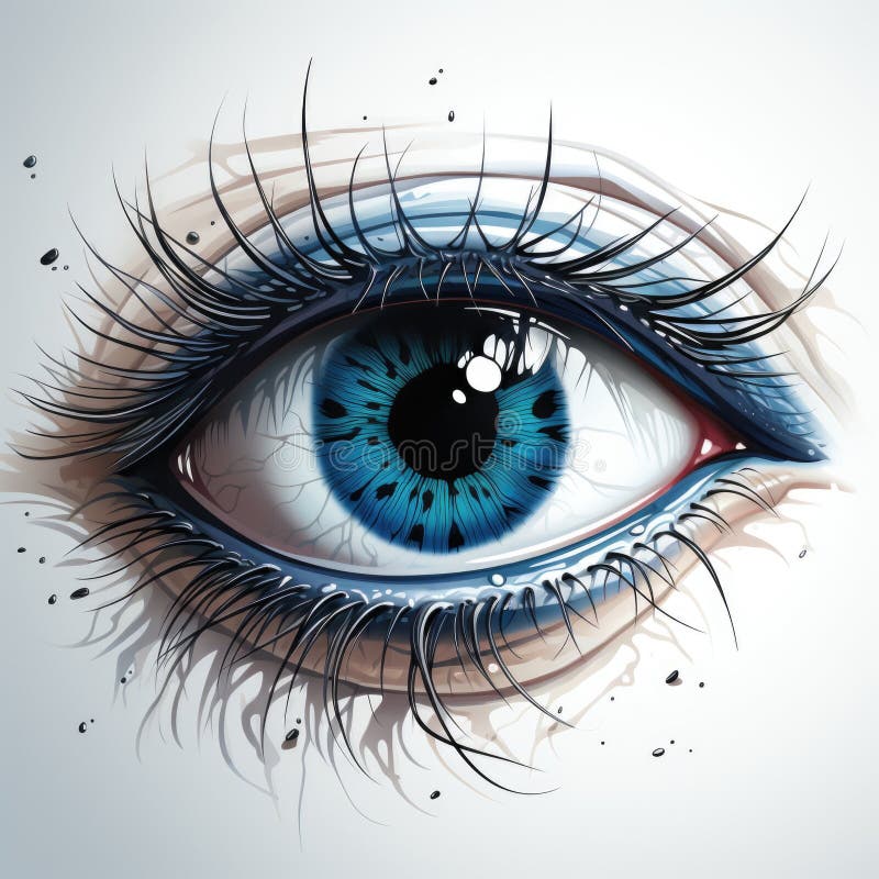 A Close Up of an Eye with Blue Eyes Stock Illustration - Illustration ...