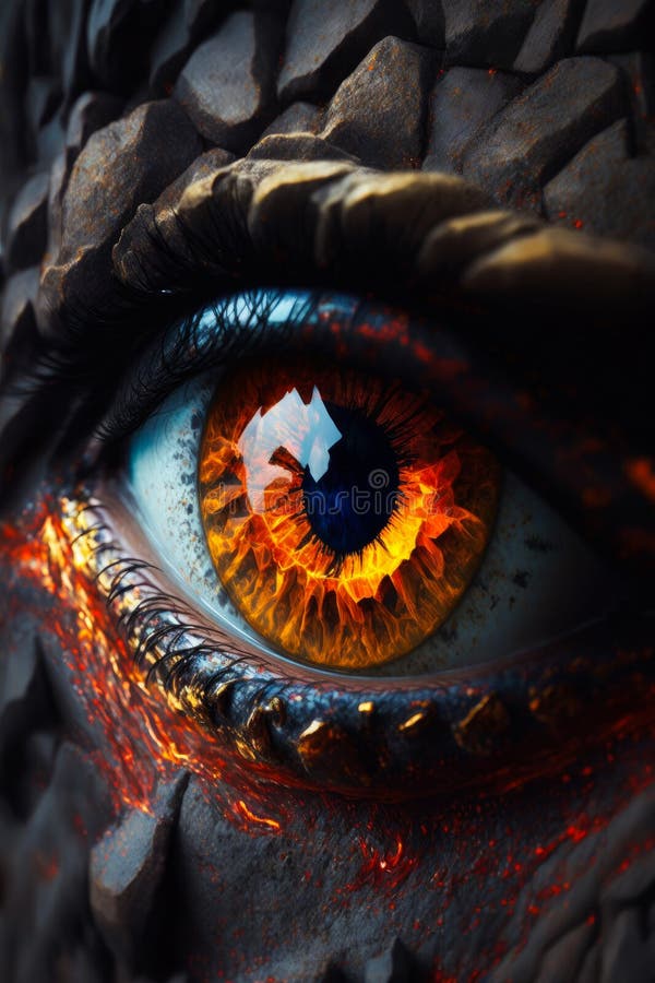 Close Up of the Eye of Dragon in Game of Thrones. Generative AI Stock ...