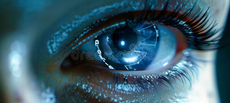 A Close-up of an Eye, Enhanced with Futuristic Vision Technology ...