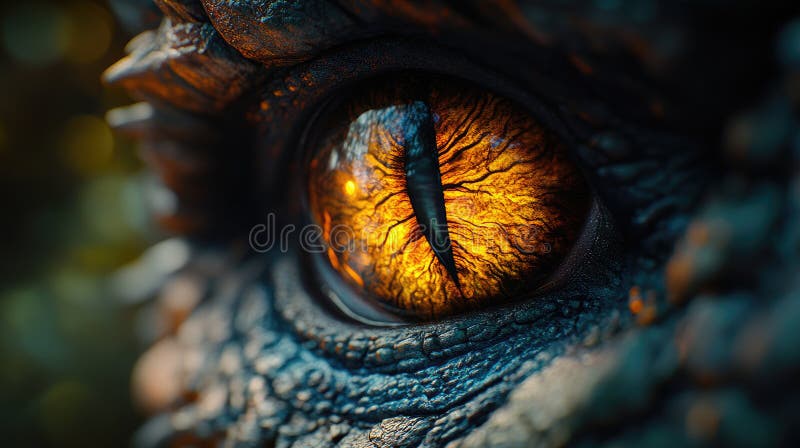 Close-up of an Eye of Evil Dinosaur Beast. Predator Vision Stock ...