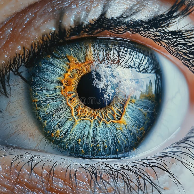 Close-up of Eye with Intricate Textures and Colors Stock Photo - Image ...