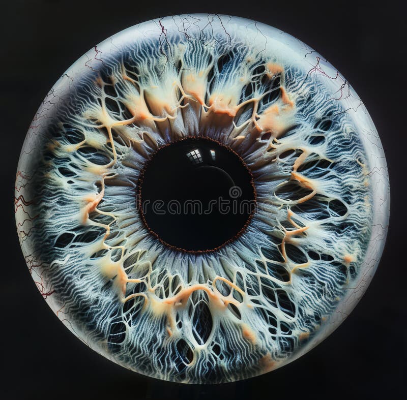 Close Up of Eye Iris on Black Background. Stock Illustration ...