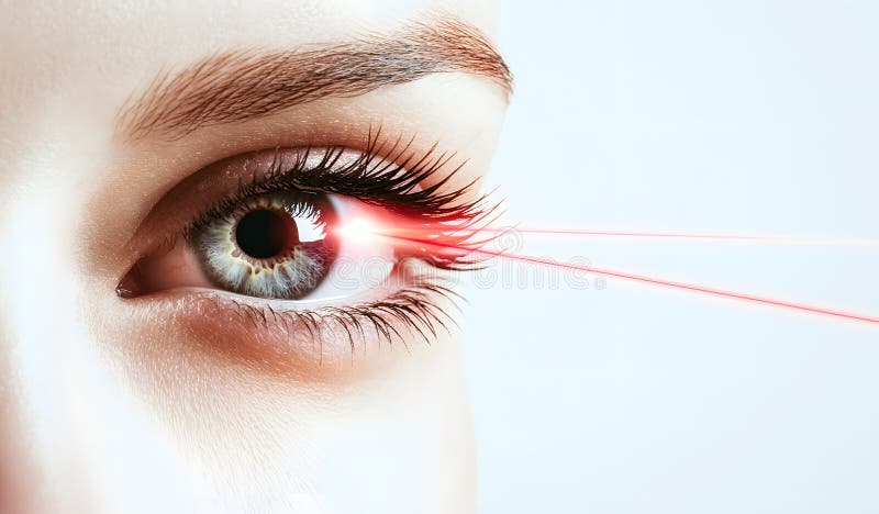 Close Up of Eye with Laser Beams. Medical Technology Concept Stock ...