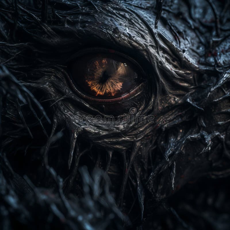 A Close Up of the Eye of a Monster Stock Illustration - Illustration of ...