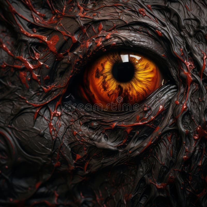 A Close Up of the Eye of a Monster Stock Illustration - Illustration of ...