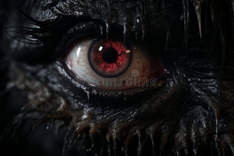 A Close Up of the Eye of a Monster Stock Illustration - Illustration of ...