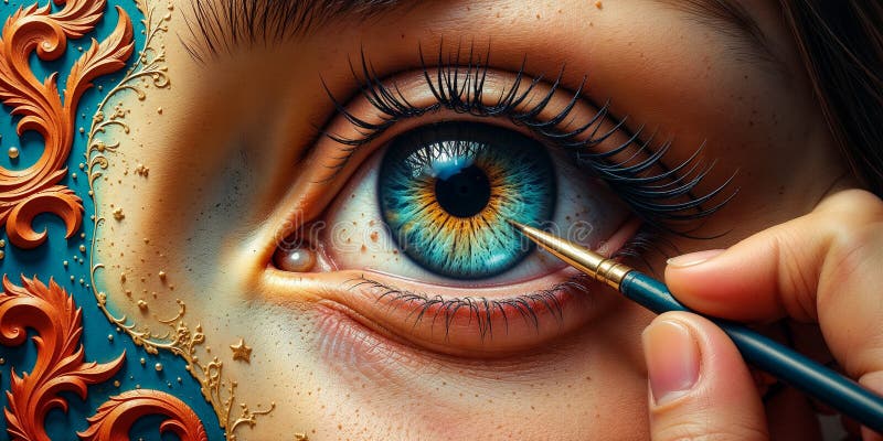 Close-up Eye Painting Iconography Art Stock Photo - Image of burial ...
