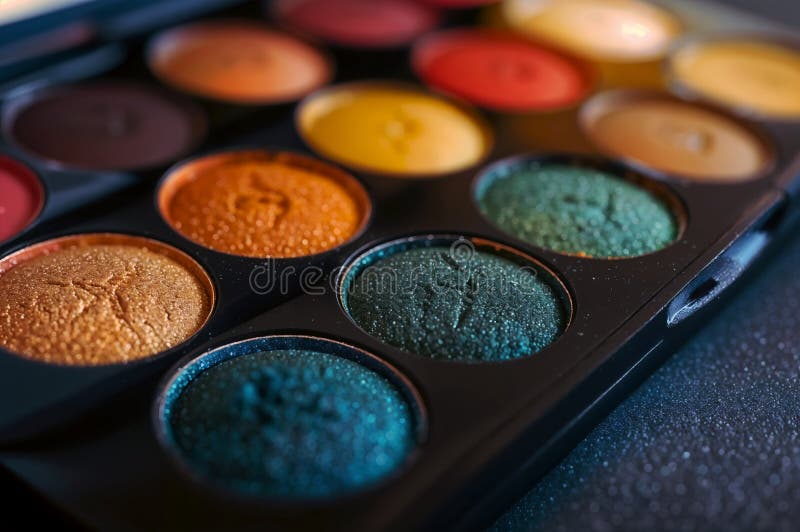 Close-up of an Eye Shadow Palette with a Variety of Colors Stock ...
