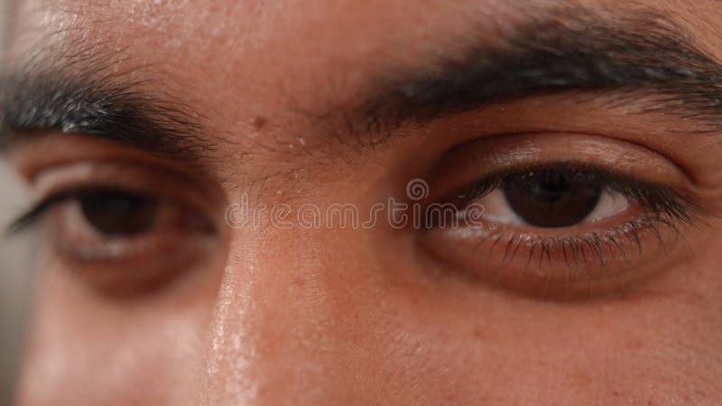Close-up Eye of Smiling Positive Middle Eastern Man. Brown Eyes and ...